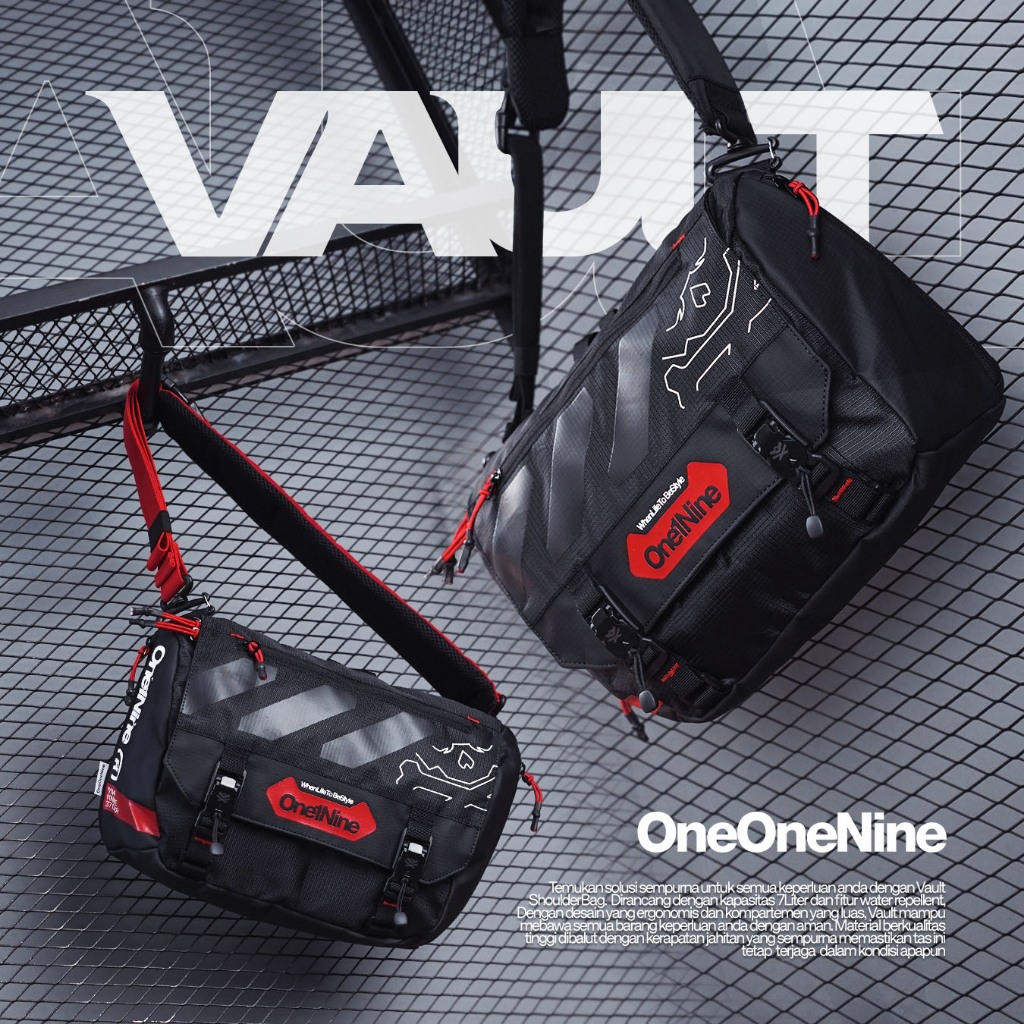 Oneonenine Ksr - Vault Shoulder Bag Black Red - Shoulder Bag | Shopee ...