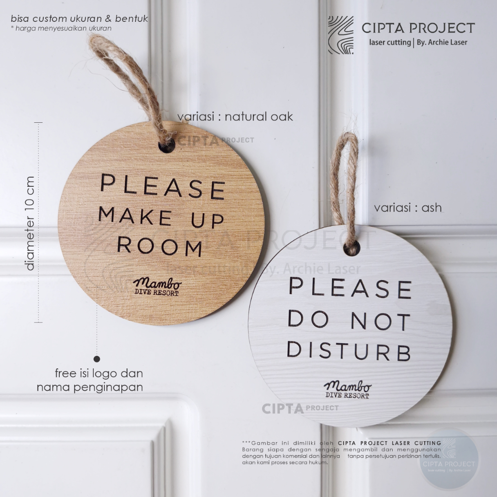 GANTUNGAN DND SIGN / Door Marker / Hanger for Hotel Boarding House ...