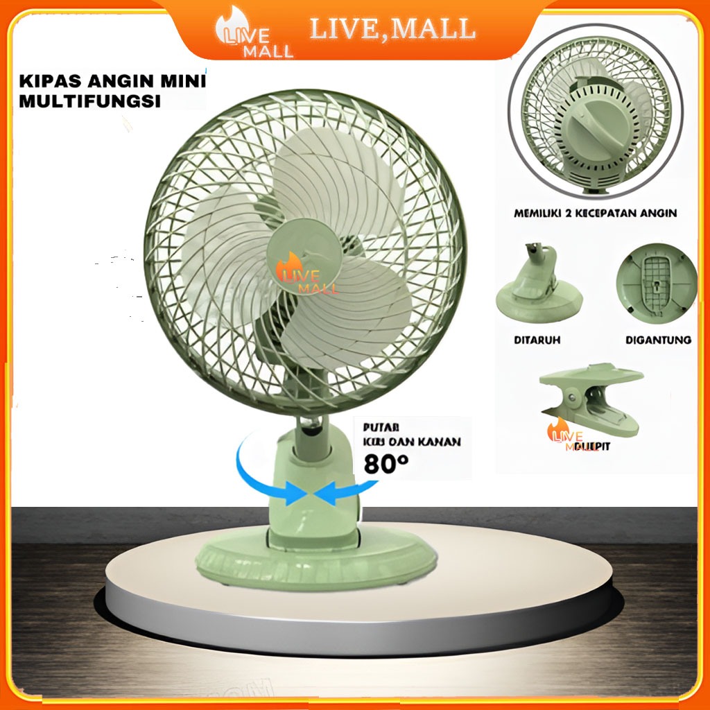 Multi-function Clip-on Fan + Sitting Table + Wall / 3 IN 1 Puter Clip ...