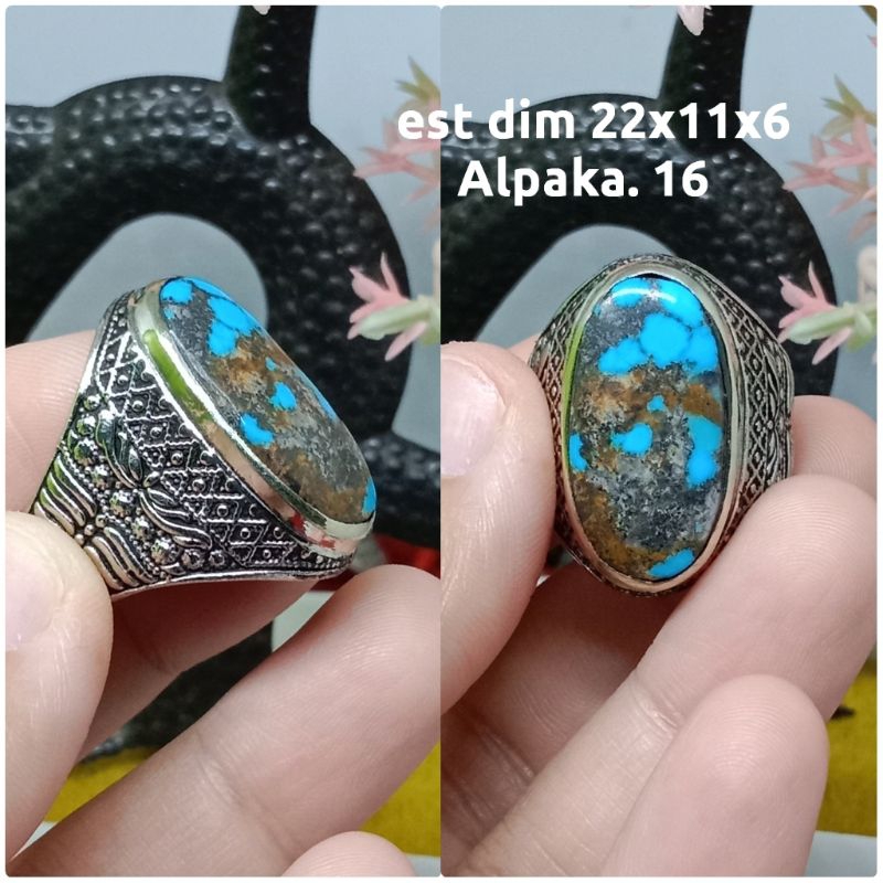 Iranian original Persian turquoise stone ring | Shopee Malaysia