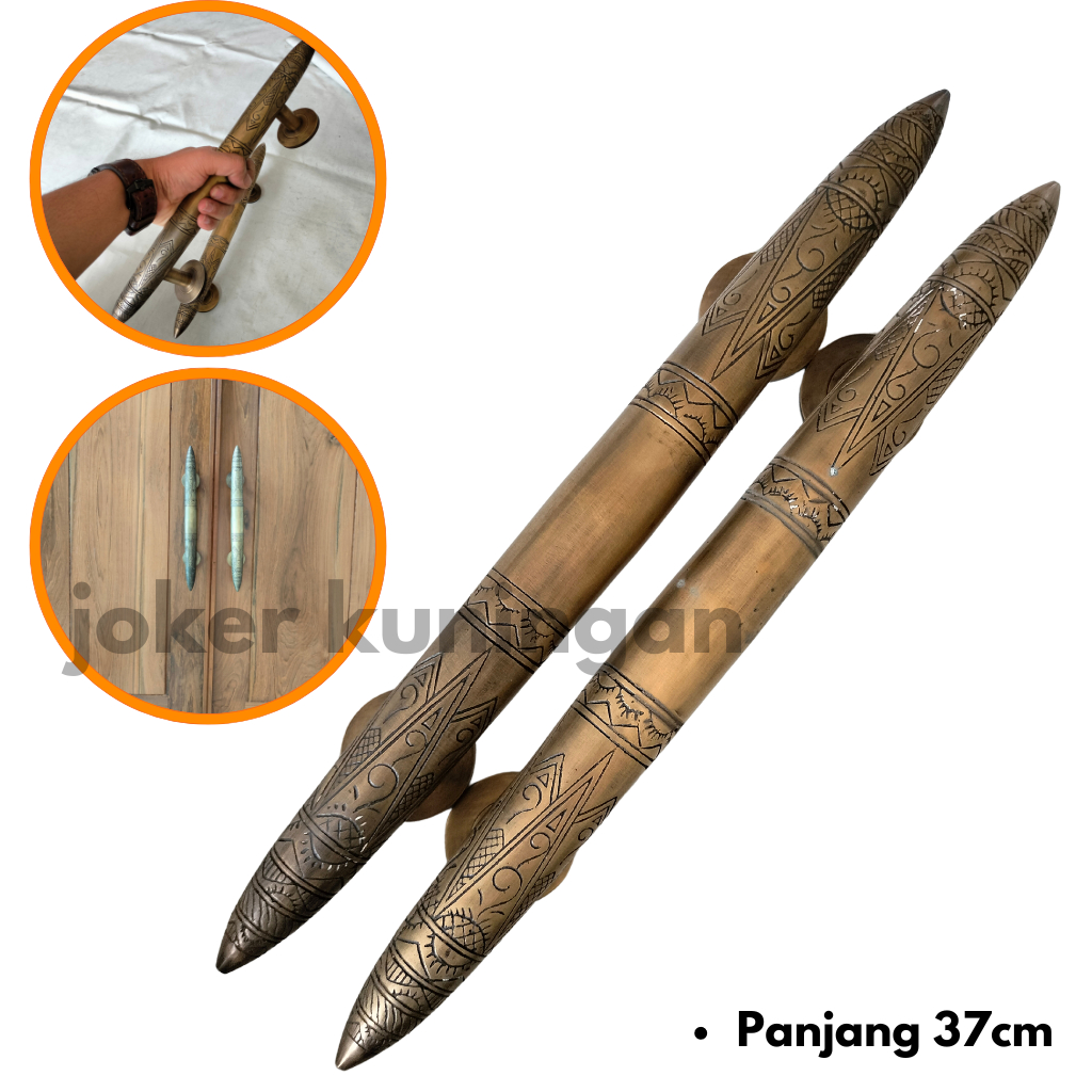 House Door Handle/Brass House Door Handle bali torpedo motif 37cm ...