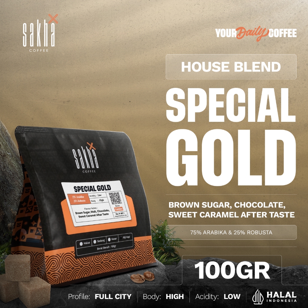 Espresso Special Gold Blend Coffee Beans 100gr Sakha Coffee Roastery ...