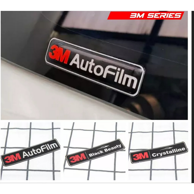 Sticker 3M AutoFilm Crystalline Black Beauty Embossed Resin 3D Emblem Accessories Glass Car ...