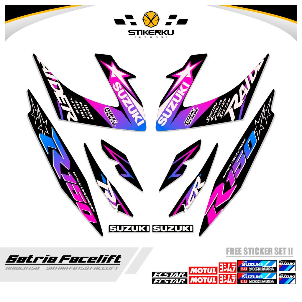 Facelift SATRIA STICKER / MTF 2 / SATRIA F 150 STRIPING NEW / SETIKER ...
