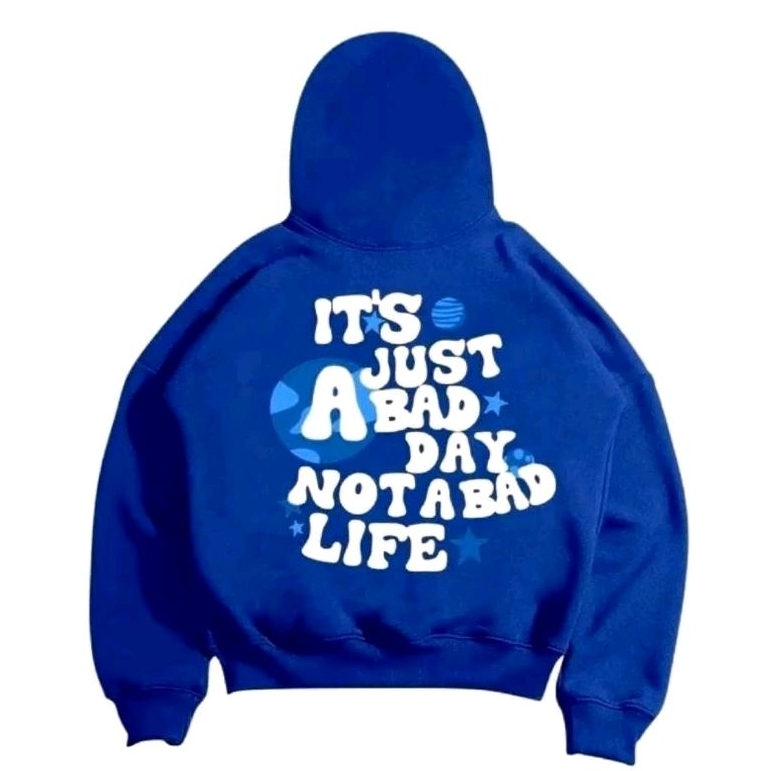 Hoodie BOXY OVERSIZE ITS JUST Blue | Shopee Malaysia