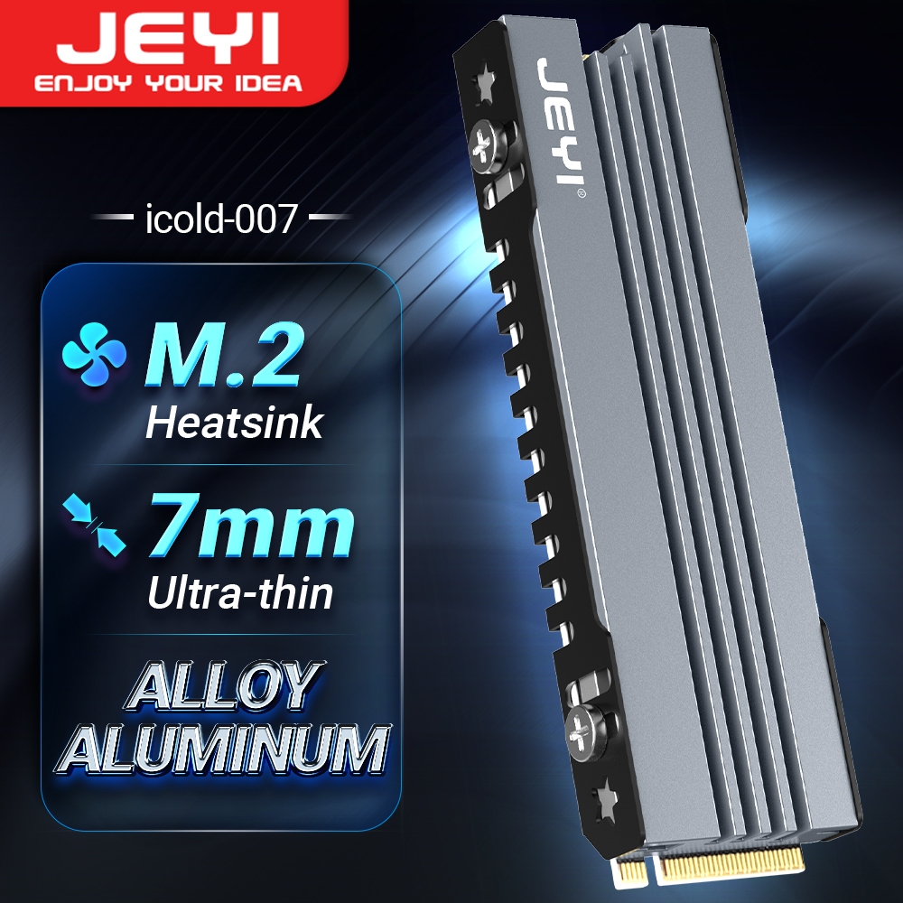 Jeyi M.2 SSD Heatsink, NVME NGFF Radiator Aluminum Cooler with Thermal Silicone Alloy for PC ...