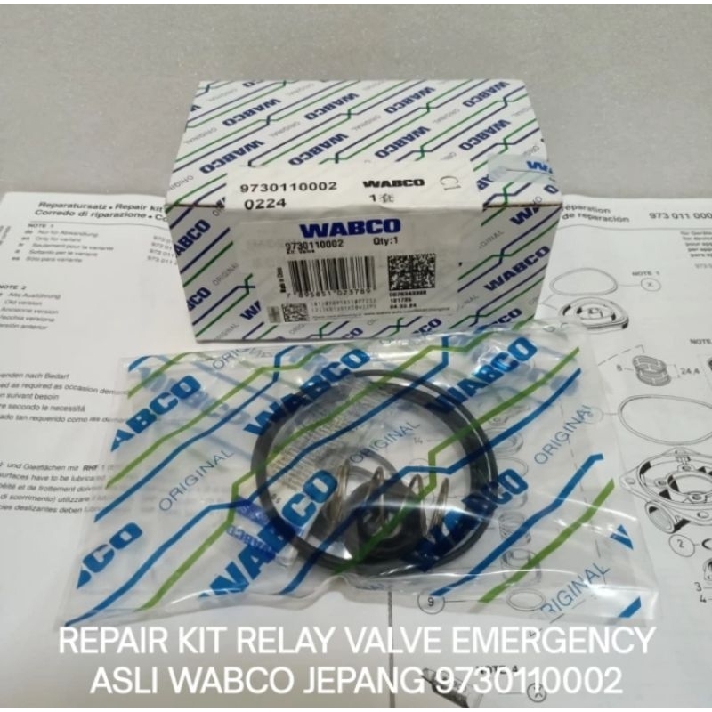 REPAIR KIT RELAY VALVE EMERGENCY ORIGINAL WABCO JAPAN 9730110002 ...