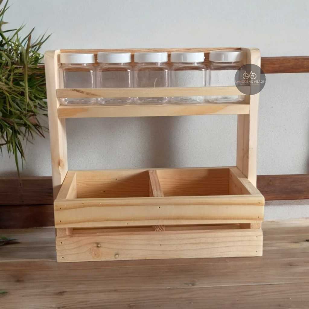 KAYU 2-tier Onion Spice Rack/Egg Rack/Aesthetic Mini Kitchen Shelf ...