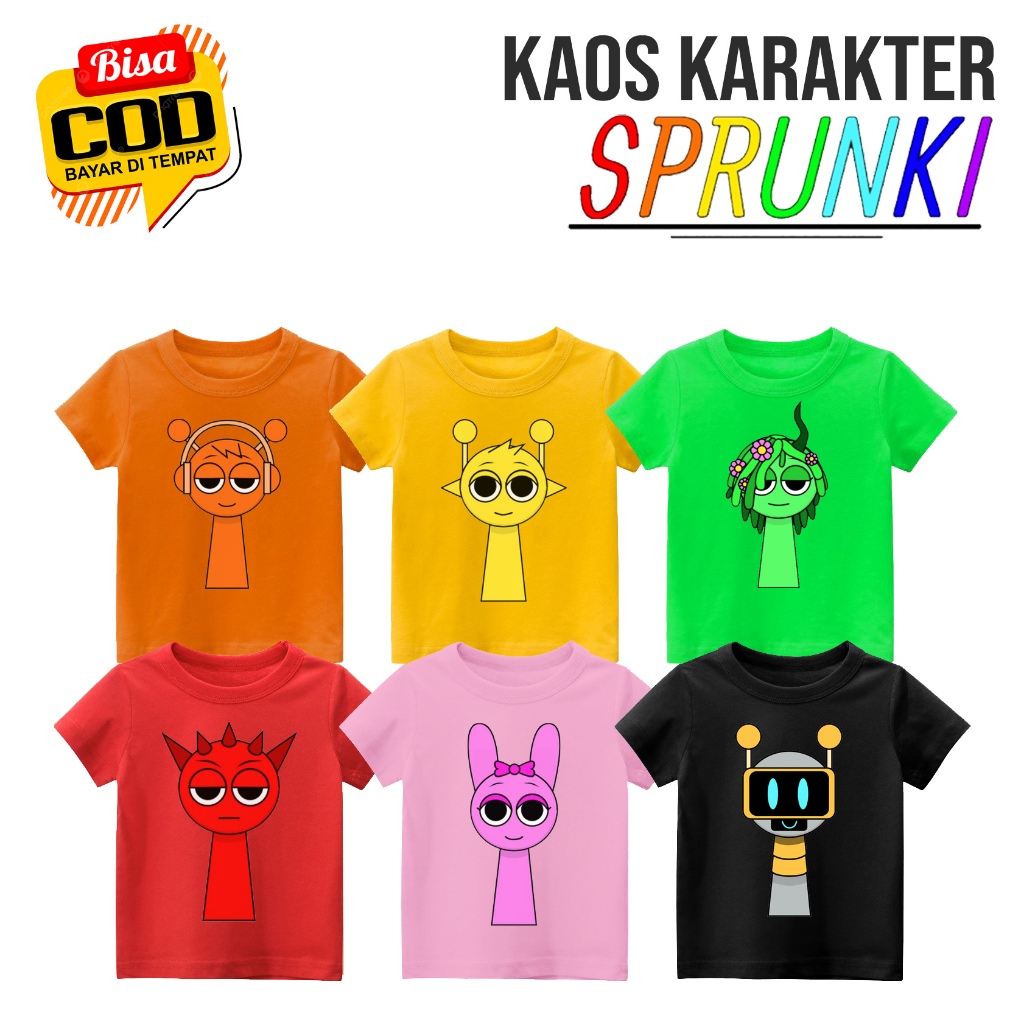 Children's Clothes SPRUNKI INCREDIBOX Character Children's T-Shirts ...