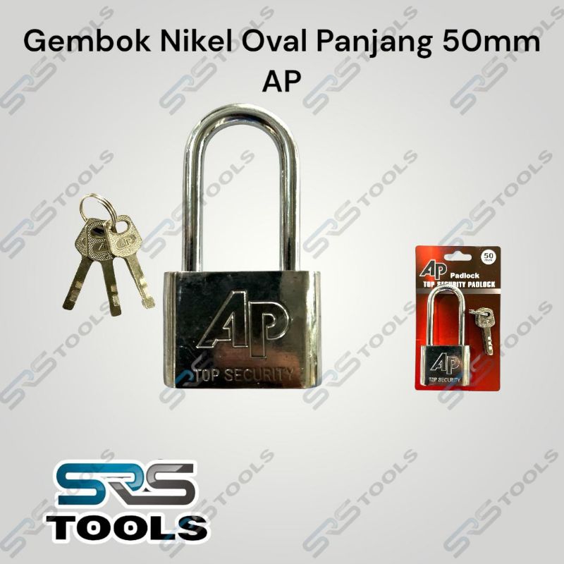 Ap Lock Padlock Home Oval Chrome Nickel Neck Length 50mm/Steel Padlock ...