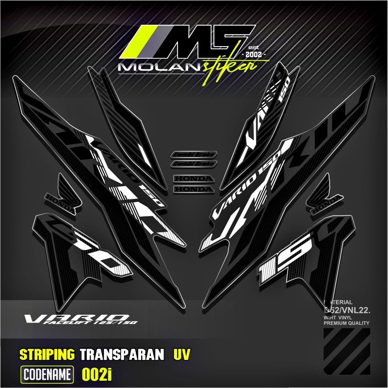 Decal Sticker Striping Transparent Variations Uv Vario 125 2019-2022 ...