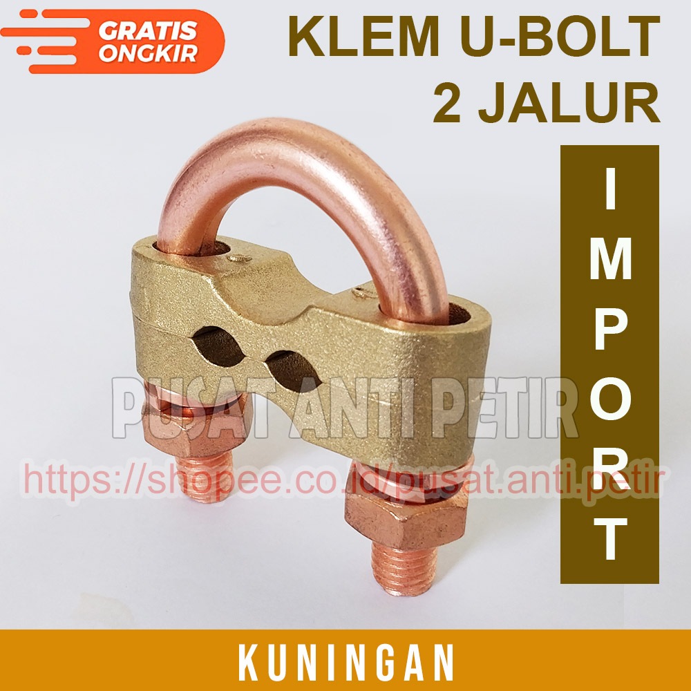 U Bolt Clamp 2 Lines IMPORTED Grounding Clamp 2 Hole Rod Stick Cable ...