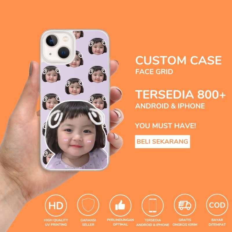 HP Custom Case Face Grid Design Your Own Photo Cute and Cute for All ...