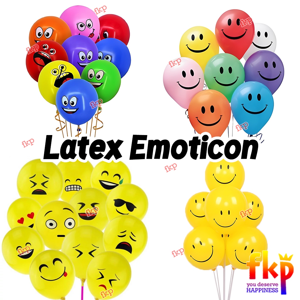 Fun KIDS PARTY Emoticon Latex Balloons / Emoticon Character Rubber ...
