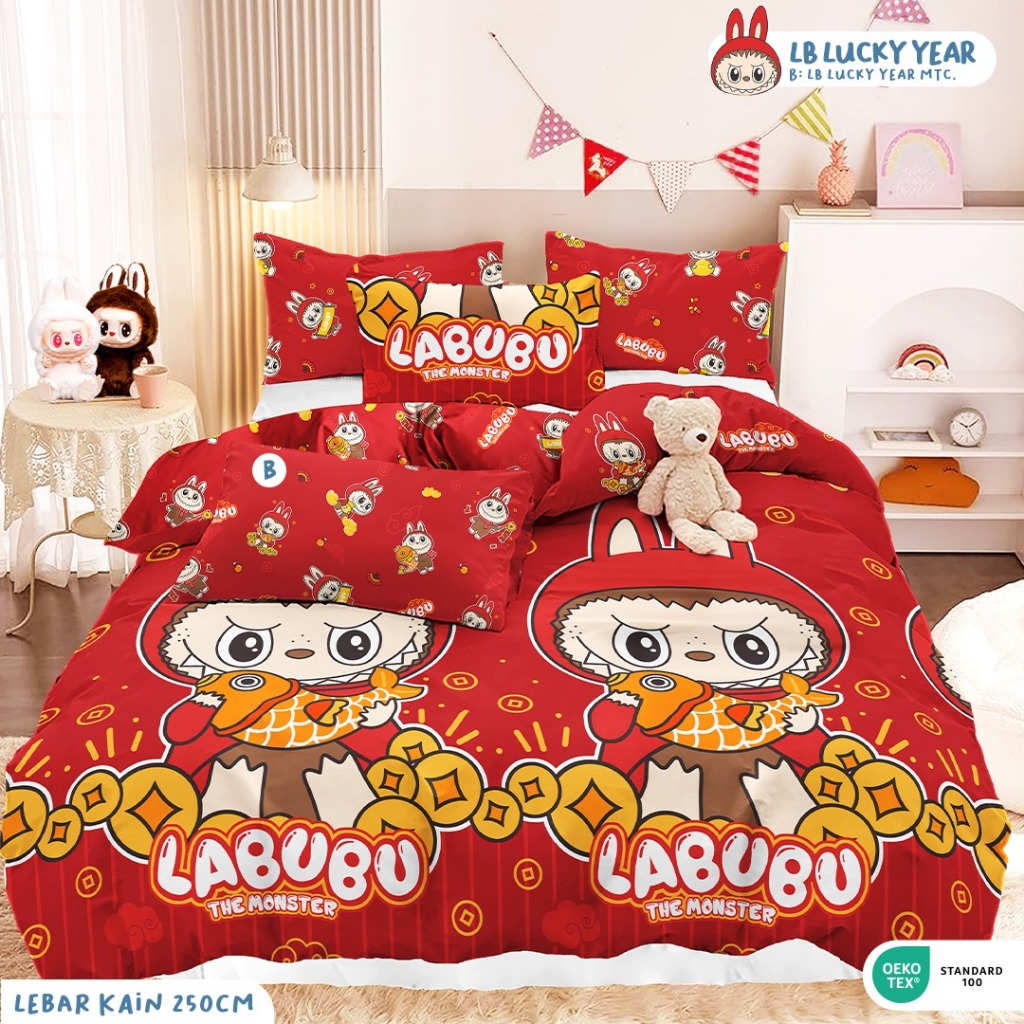 Labubu's New Morif Character Children's Bed Sheet | Shopee Malaysia