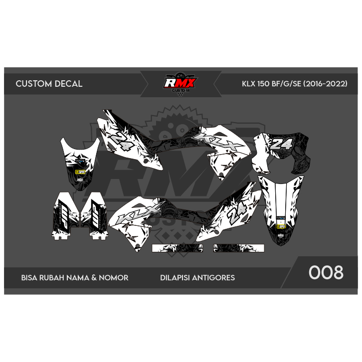 MERAH PUTIH HIJAU HITAM Decal STICKER KLX BF (008) STICKER DECAL KLX ...