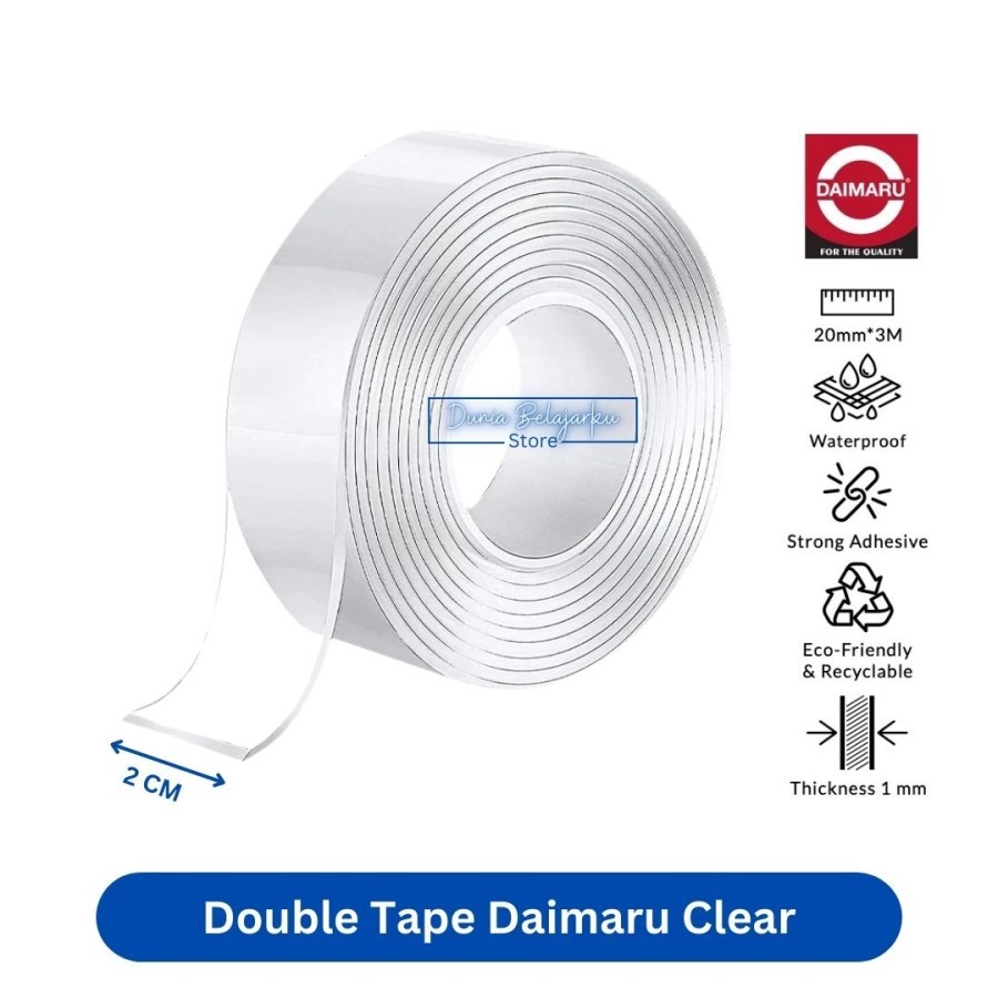 Double Tape Daimaru Transparent 2CM x 3M and 3CM x 3M Nano Tape Clear ...