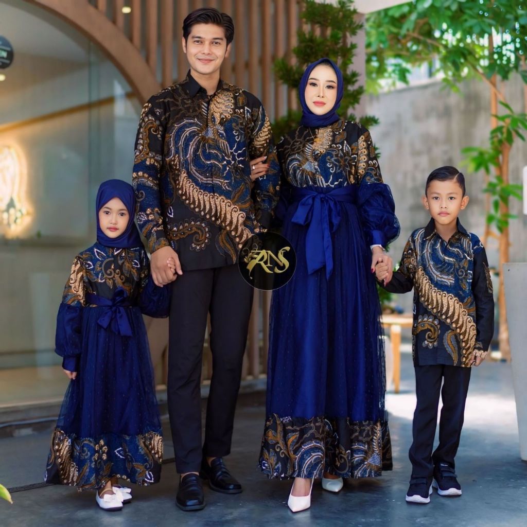 KATUN Aura raya family couple batik series cotton mix velvet tile tutu ...