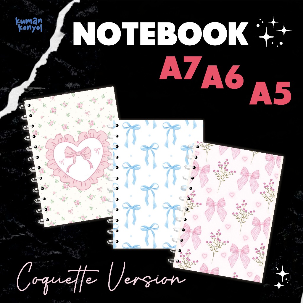 Coquette NOTE BOOK A5 A6 A7 VIRAL AESTHETIC NOTEBOOK MINI BOOK WITH ...