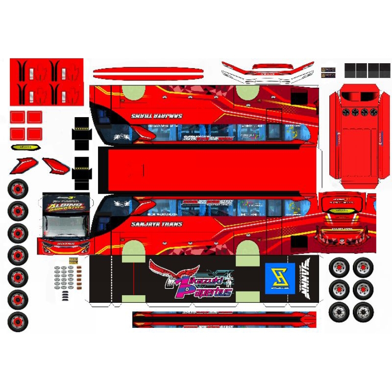 Sheet papecraft bus Sanjaya trans albino, marvel scale 50 laminated non ...