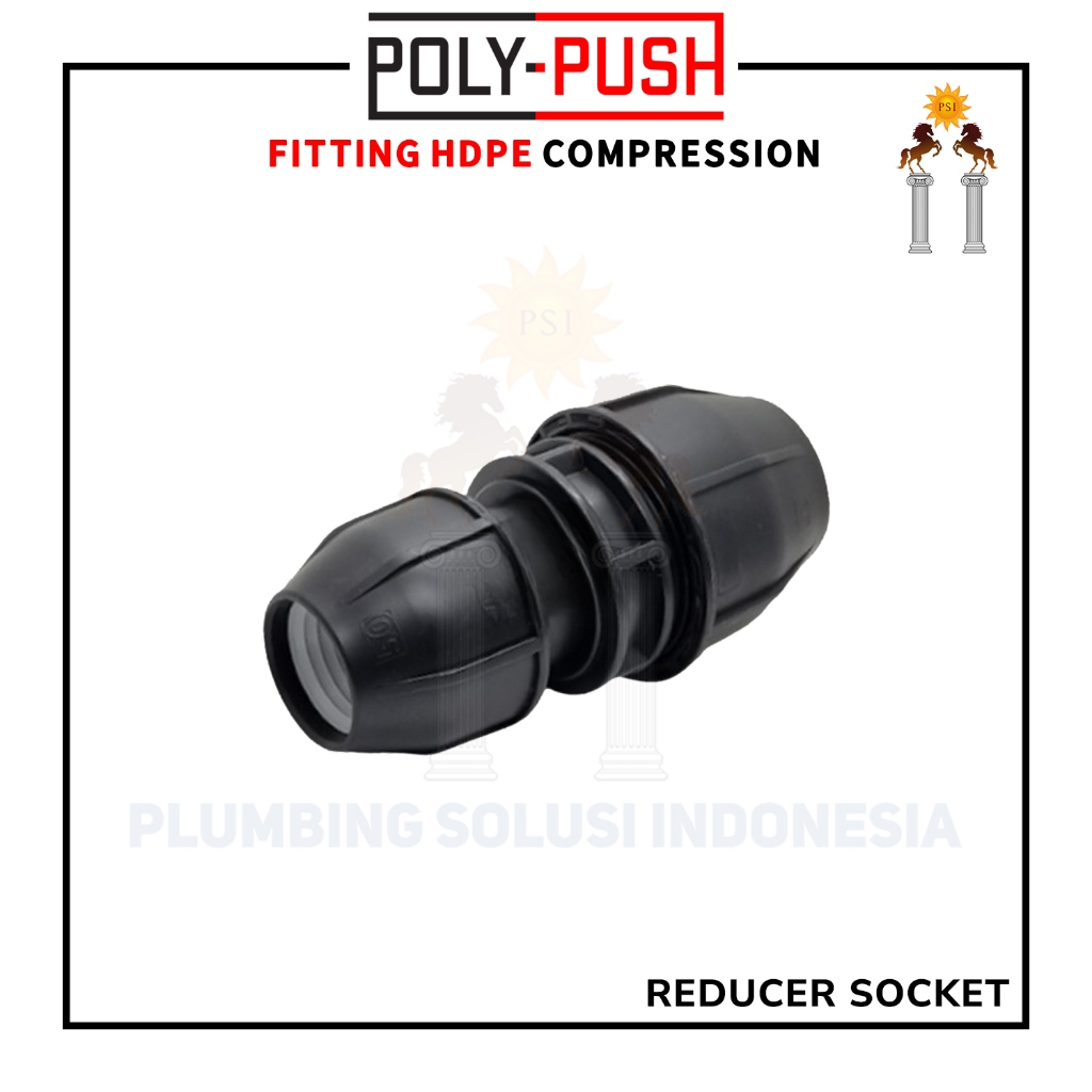 Poly Push Reducer Socket / Vlok Sok 1 x 1/2 Inch / 32 x 20 mm HDPE ...