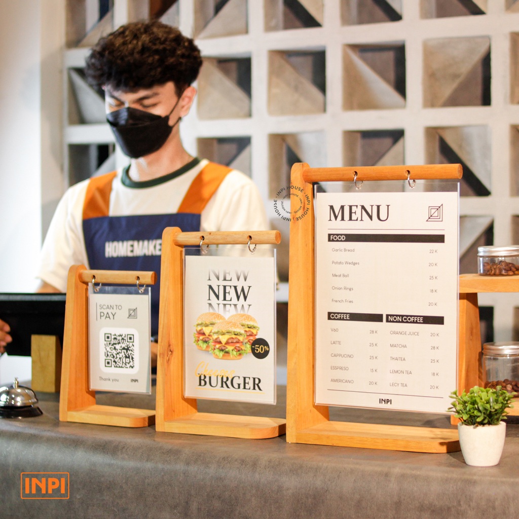 Acrylic Wooden Hanging Menu Display Stand - INPI House | Shopee Malaysia