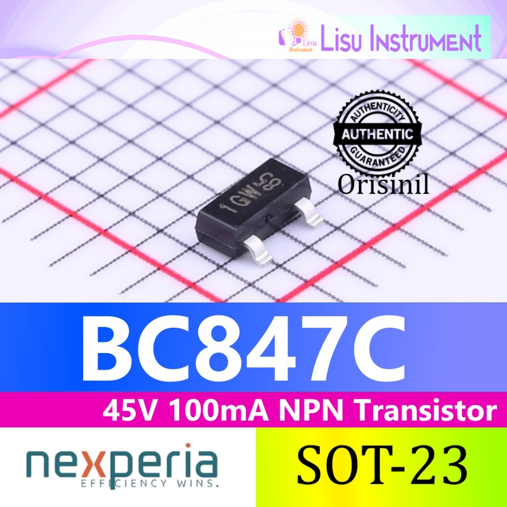 Bc847c 45V 100mA NPN General-Purpose Transistor 1G BC847 SOT-23 Nexperia ORIGINAL | Shopee Malaysia