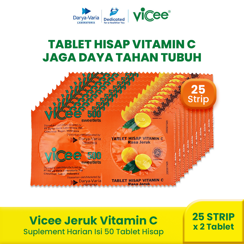 Vicee Orange Vitamin C Daily Supplement Contains 50 Suction Tablets (25 ...