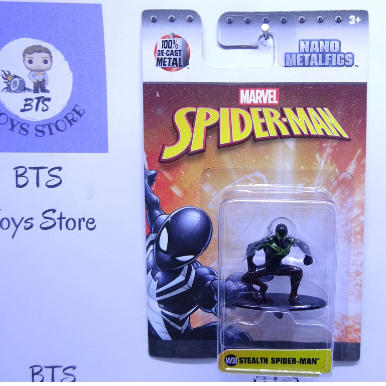 Jada Nano Metalfigs Marvel Spiderman Stealth Spider Man Mv30 Shopee