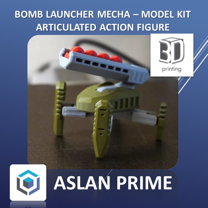 Bomb LAUNCER MECH MECHA MODEL KIT POSEABLE JOINT ACTION FIGURE 3D Print ...