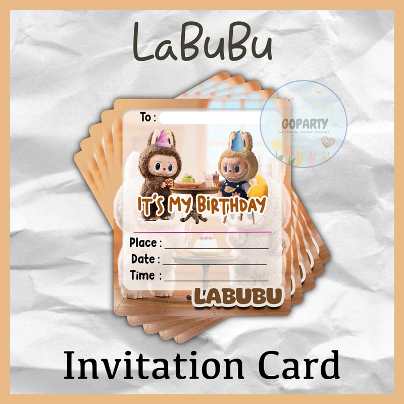 LABUBU INVITATION CARD BIRTHDAY INVITATION CARD | Shopee Malaysia