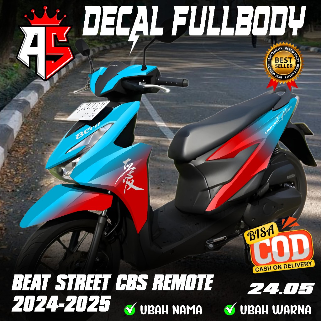 Newest Decal Sticker Honda Beat CBS STREET Smart Key Remote Full body ...