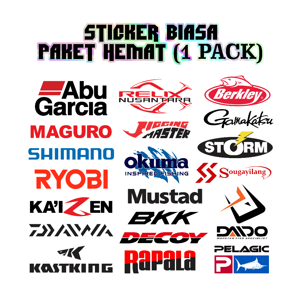 Fishing Stickers Pack of 20 Pcs Famous Fishing Brand Logo Stickers for ...