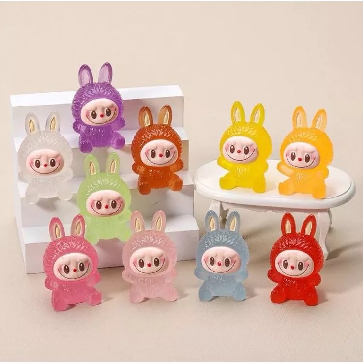 Labubu Glow In The Dark GID Resin Cute Labubu Mini Without Holes ...