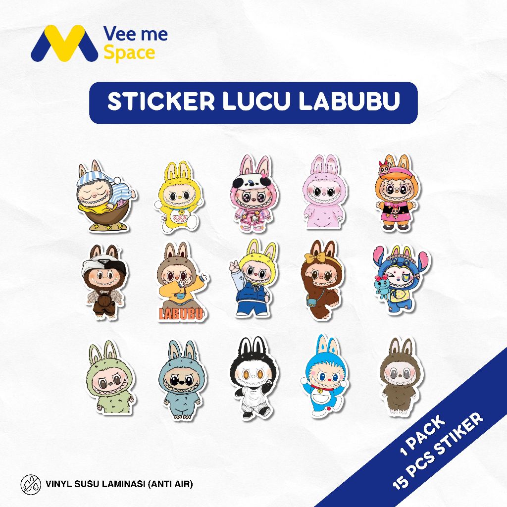 [CONTENTS Of 15 PCS] Labubu Stickers | Cute Labubu Stickers | Labubu ...