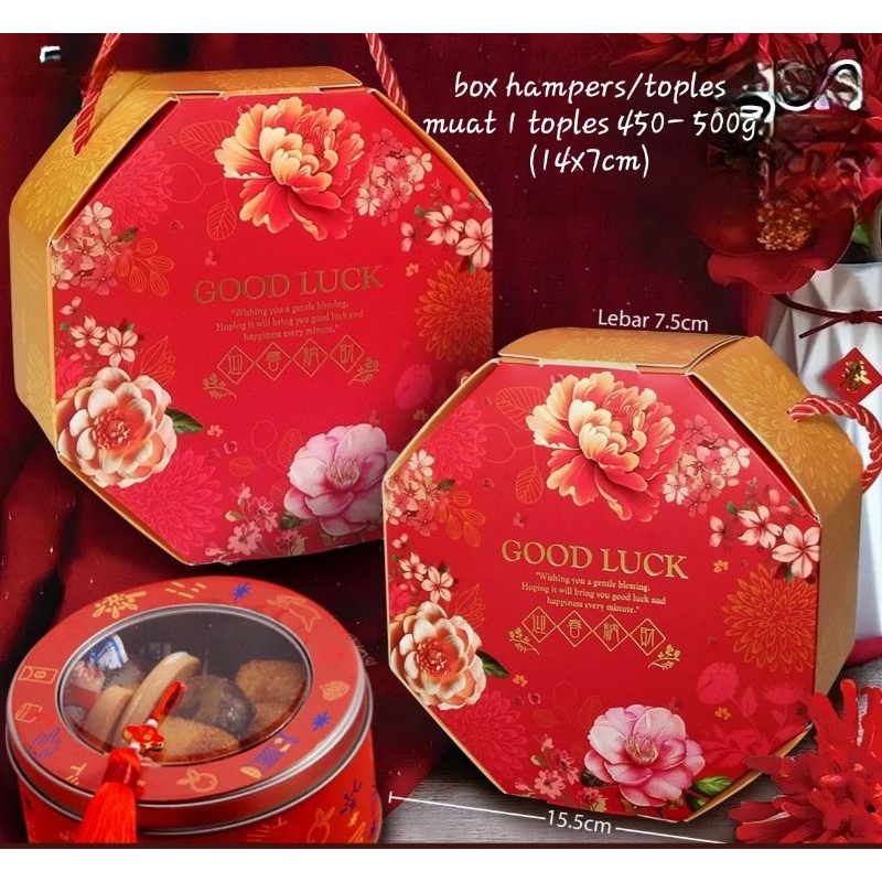 1 Pack (4 pcs) Chinese New Year Box CNY Hampers Hexagon Box / Chinese ...