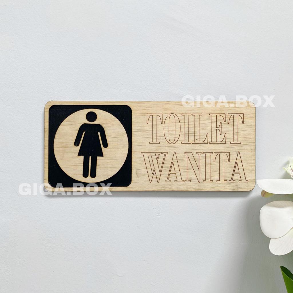 KAYU Women's Toilet Sign Board Wooden Wall Mounted Board Directions ...