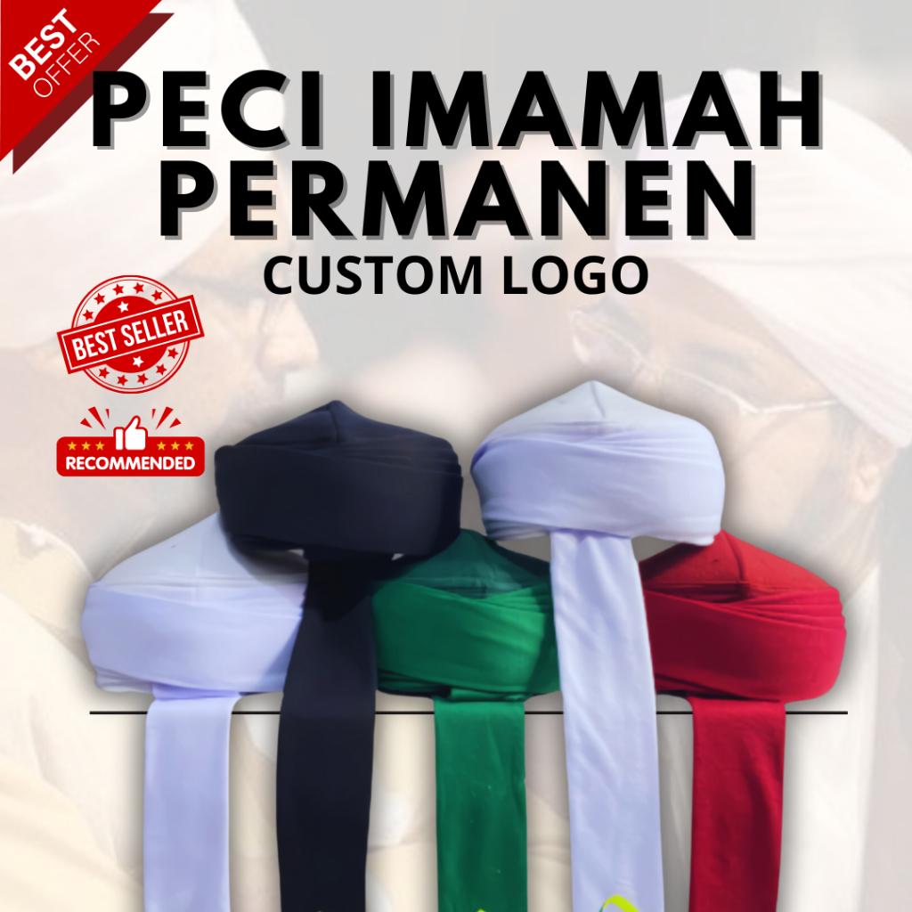 Permanent Imamah Peci Custom Tail Logo 4 Levels Length 3 Meters Most ...