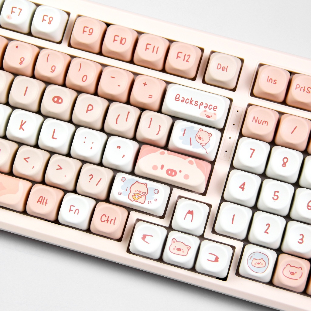 Zifriend Cute Pig Keycaps 131keys DIY Keyboard MOA heigh PBT Dye ...