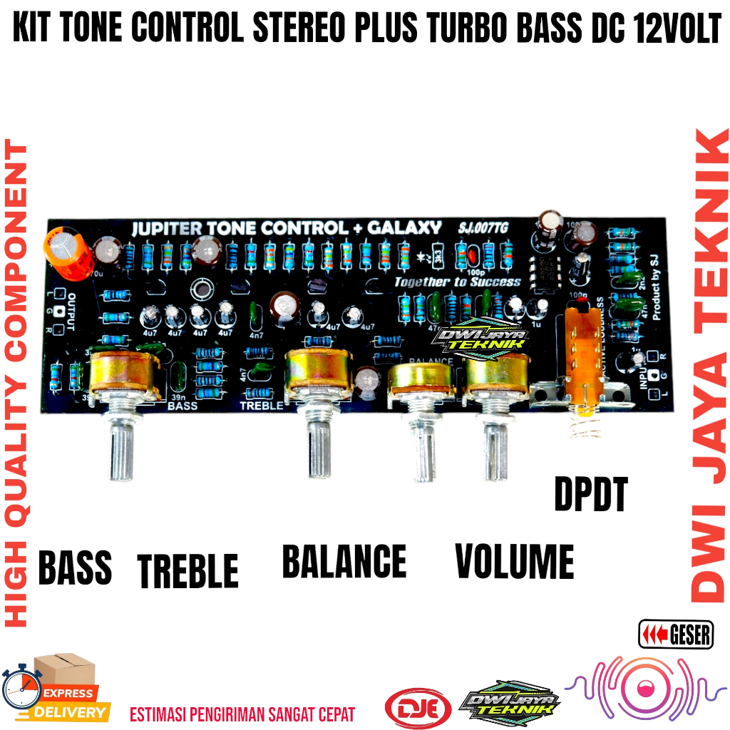 TONE CONTROL STEREO KIT PLUS TURBO BASS DC 12V | Shopee Malaysia