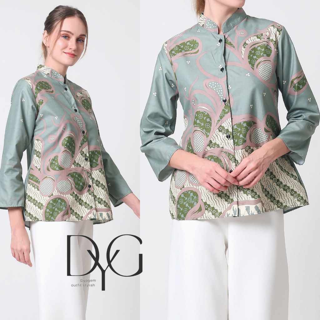KEMEJA Modern Women's Work Batik Tops || 3/ Bell Sleeve Office Uniform ...