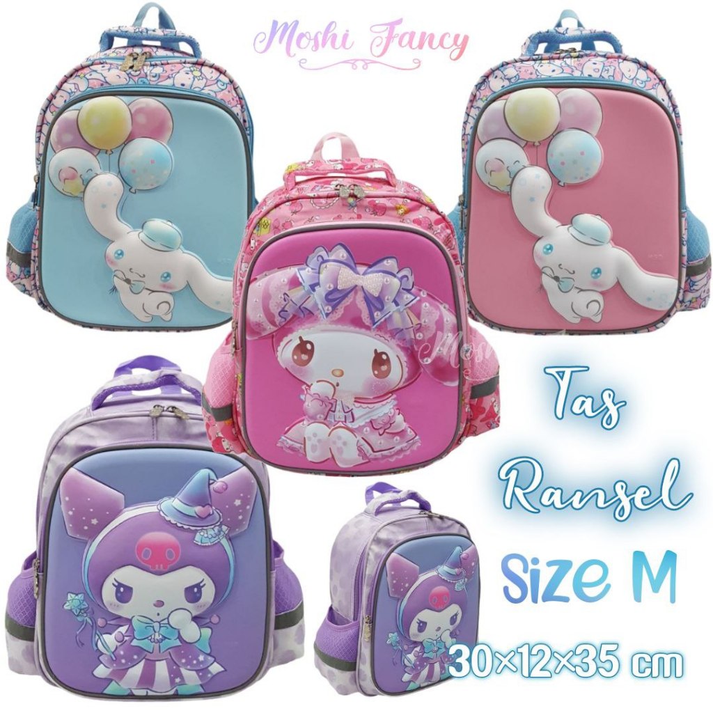 Kuromi Cinnamorol My Melody School Backpack / Cinnamorol Kuromi My Melody Kindergarten Girls Bag ...