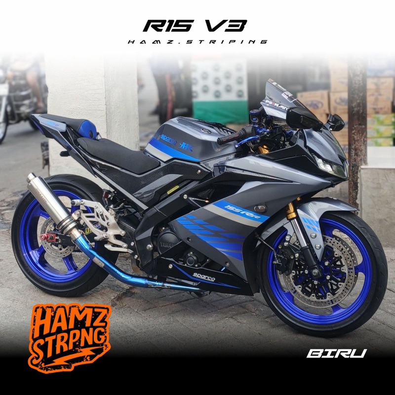Transparent Striping R15 V3 Skyline Custom 125 RR Blue | Shopee Malaysia
