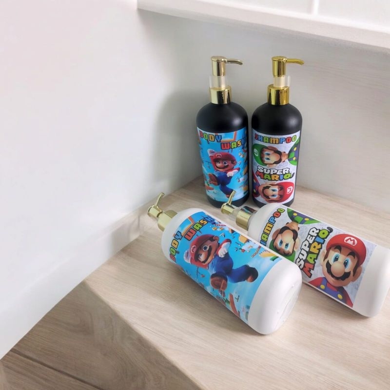 Super MARIO BROSS LIQUID BATH SOAP BOTTLE 500ml BATH SOAP REFIL BOTTLE ...