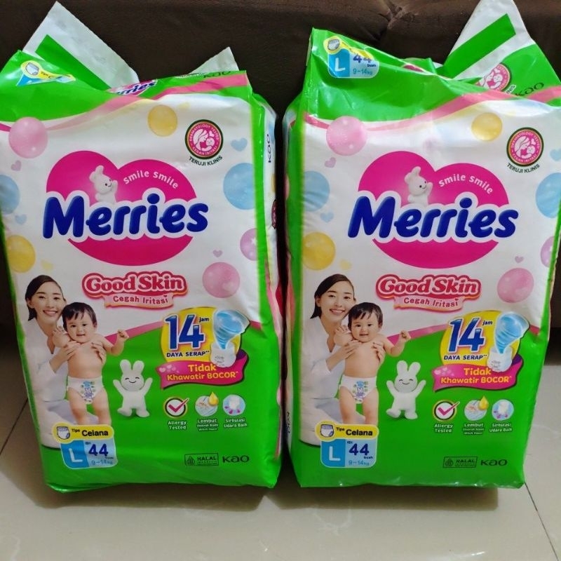 (SUPER Jumbo) MERRIES PANTS GOOD SKIN L44 BABY DIAPERS MERRIES L44 ANTI ...