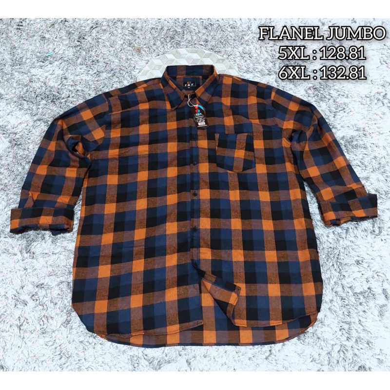 KEMEJA Men's long-sleeved jumbo flannel size 5XL-6XL / men's jumbo long ...