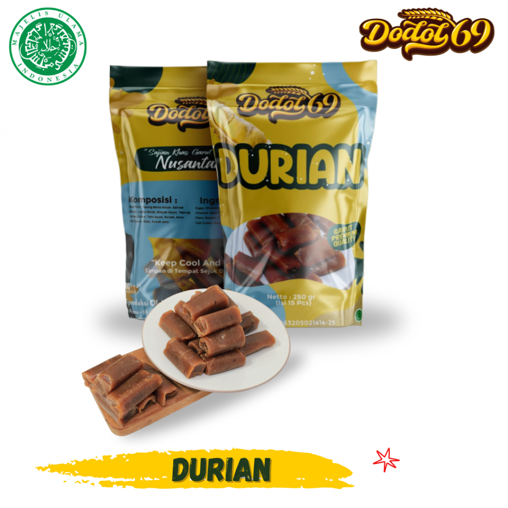 Dodol Garut 69 Premium Durian Variants Typical Packaging Snacks for ...