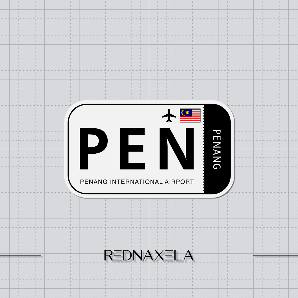 Vinyl Sticker Penang International Airport Code PEN Sign Sticker ...