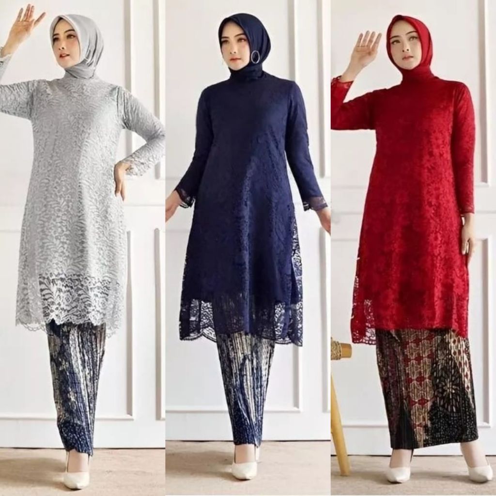 Modern Brocade Longcape Kebaya Top / Navy Brocade Tunic and Other ...