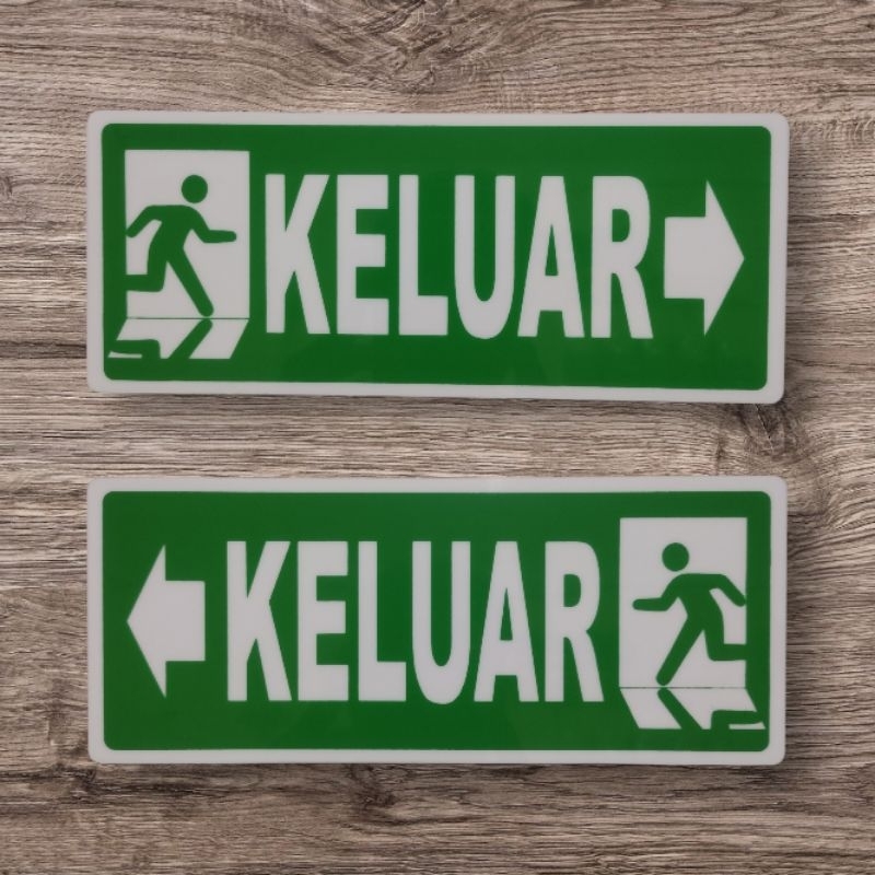Acrylic sign board indicating directions OUT left/right (unit price ...